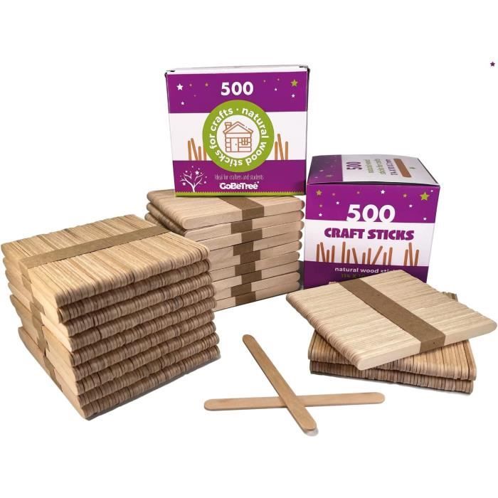 1000 Batonnets Bricolage en Bois avec Bout Arrondi – DIY Naturel pour ...