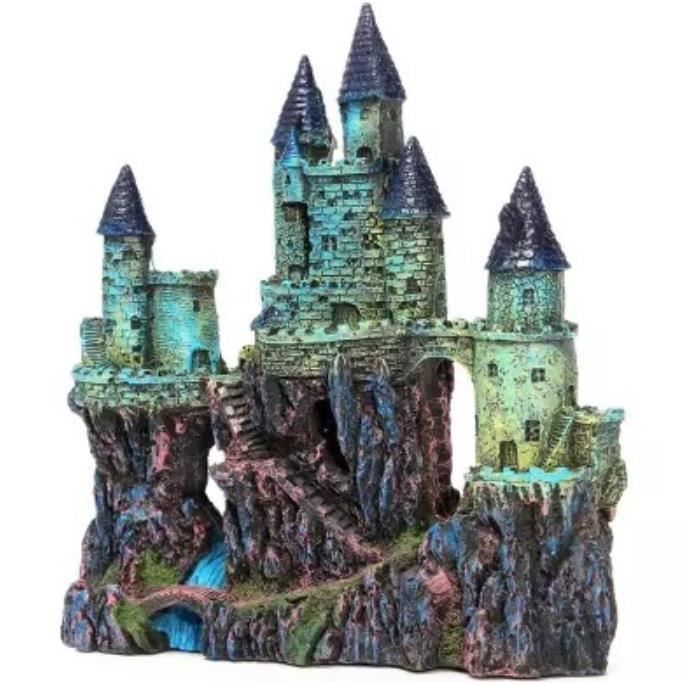 Décoration d'aquarium - Grand château de poissons de crevettes nageant ...