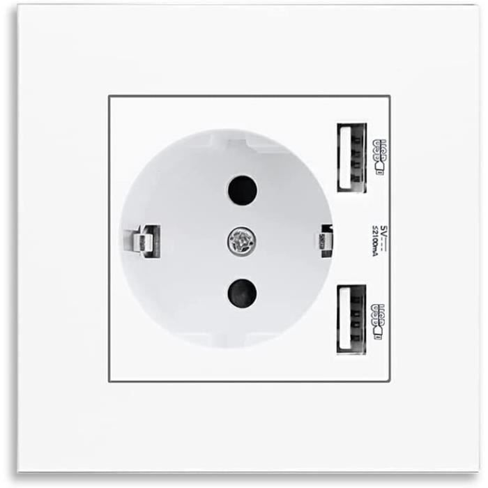 2 Ensemble De Prise Ue Prise De Courant Usb Murale Prise Intégrée ...