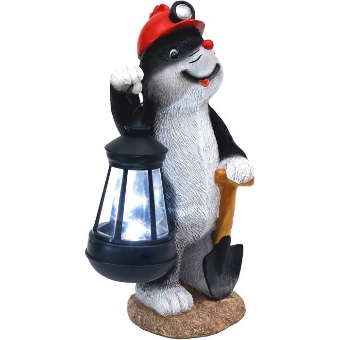 Statue Animaux pour Jardin Solaires en Plein AirTaupe de Mineur Statue ...