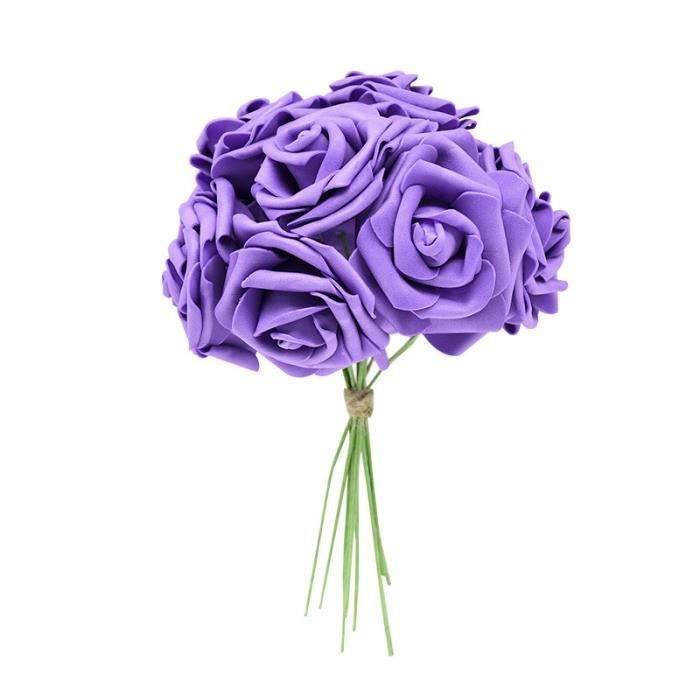 Objets décoratifs,24 pièces artificielle Rose Bouquet mousse Rose ...