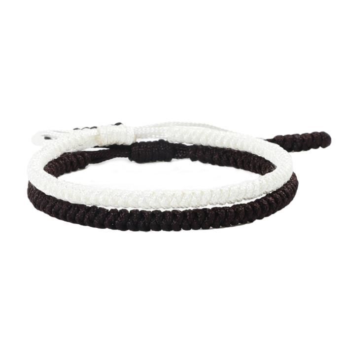 Bracelet tressé en corde fait à la main ensemble de 2 pièces couleur ...