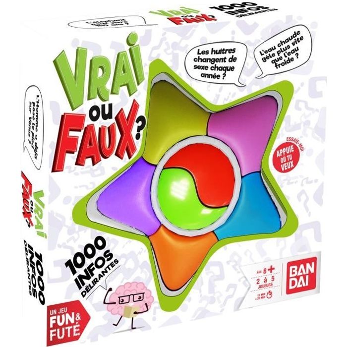 BANDAI - Jeu de société Vrai ou Faux - Cdiscount Jeux - Jouets BANDAI - Jeu de société Vrai ou Faux - Cdiscount Jeux - Jouets