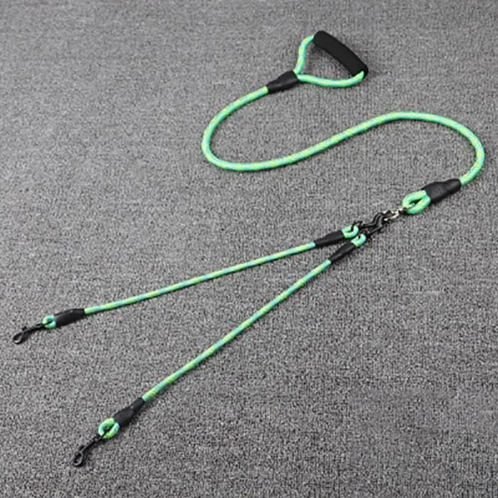 Pet Double-headed Dog Walking Rope Wave Pattern One Drag Two Traction ...