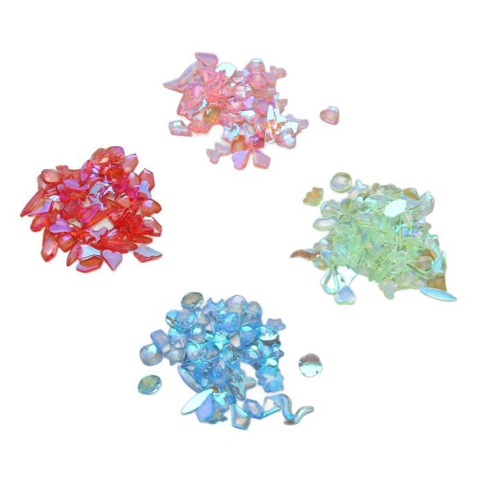 400 Pièces Ongles Strass Brillant 4 Couleurs Nail Art Tranches Pour ...