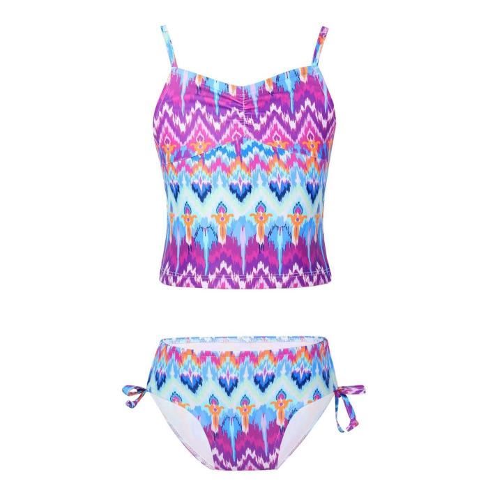 IEFIEL Maillots de Bain Deux Pièce Filles Enfants Halter Tops + Slip ...