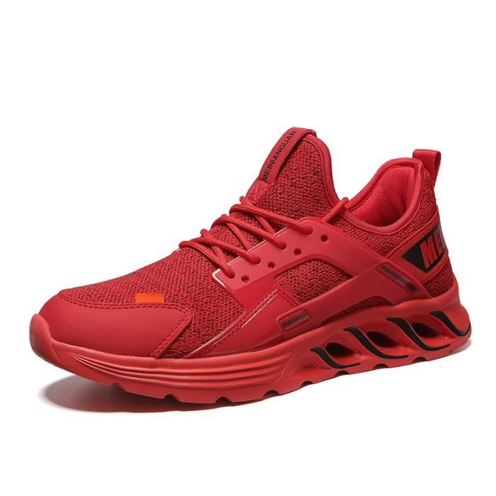 Baskets Homme Fashion Chaussures Sport Sneakers Rouge - Cdiscount ...