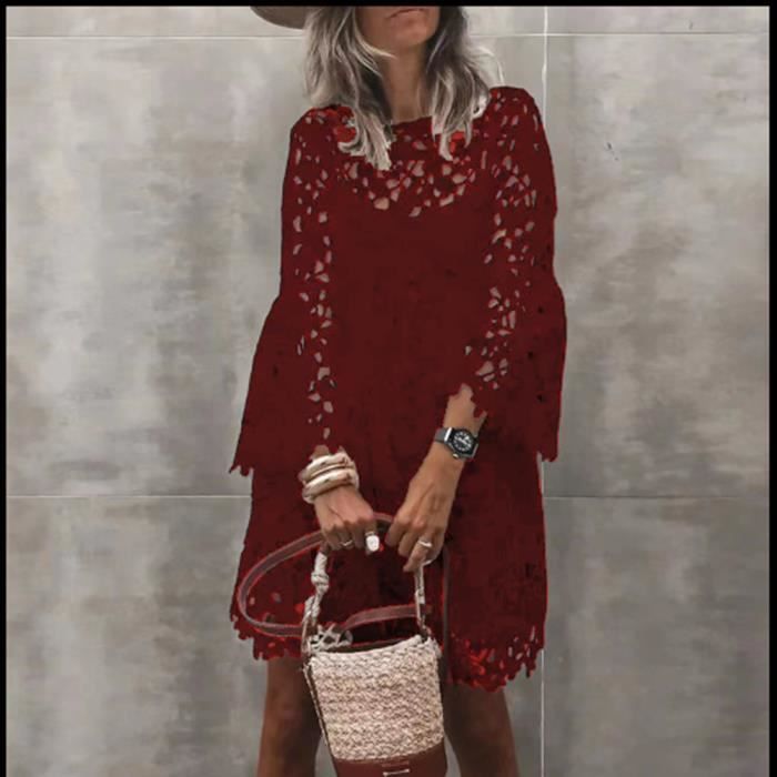 ROBE 2023 été nouvelle robe femme ethnique vent dentelle Floral ...