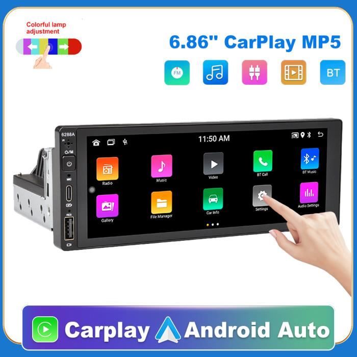 Autoradio MP5 6.86" Écran Tactile HD Bluetooth CarPlay sans fil et ...
