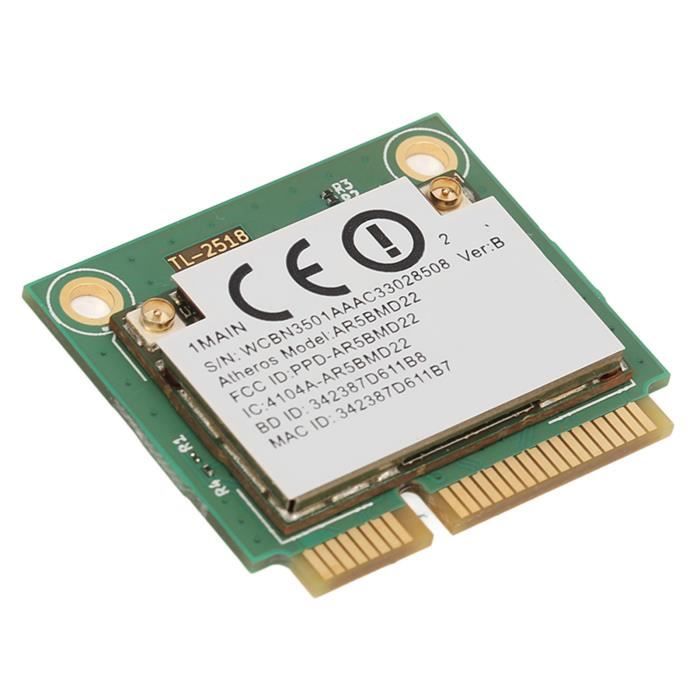 Qqmora carte WiFi 5G Carte réseau 5G Mini PCIe 2.4GHz 5GHz 300Mbps BT 4 ...