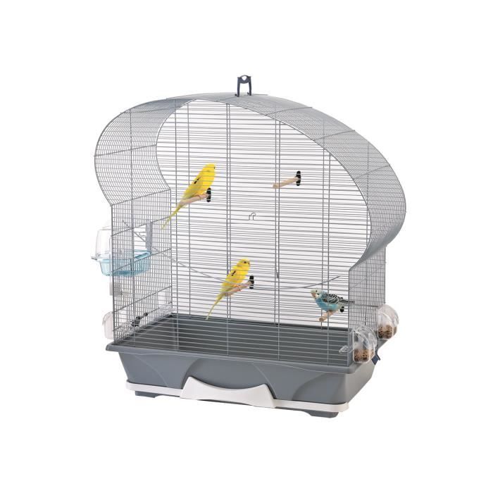 Cage petit oiseau S Ellipse 50 argent 70x36x75cm - Cdiscount Animalerie