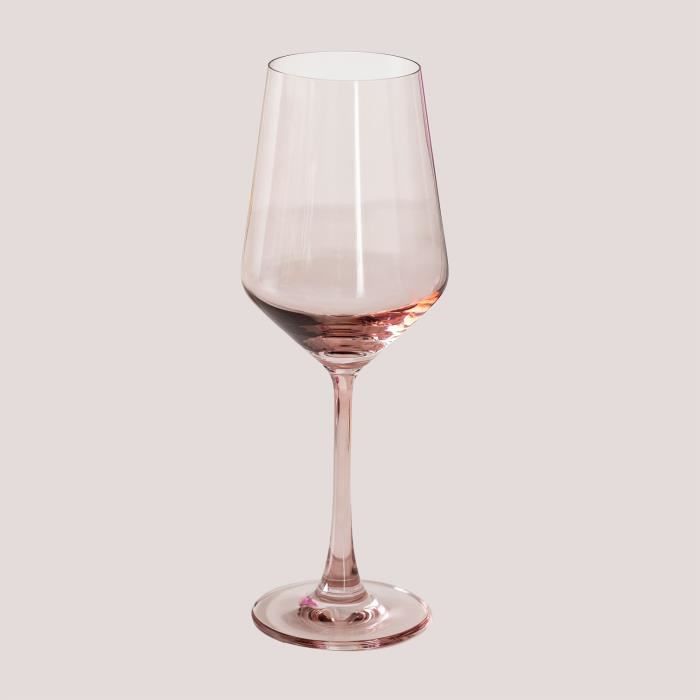 SKLUM Lot de 4 verres à vin en verre 35 cl Laisa Rose - Cdiscount Maison