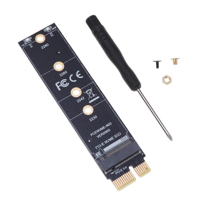 Carte D'extension NVIE M.2 vers PCIE X1 SSD + Tournevis + Vis + Ecrou ...