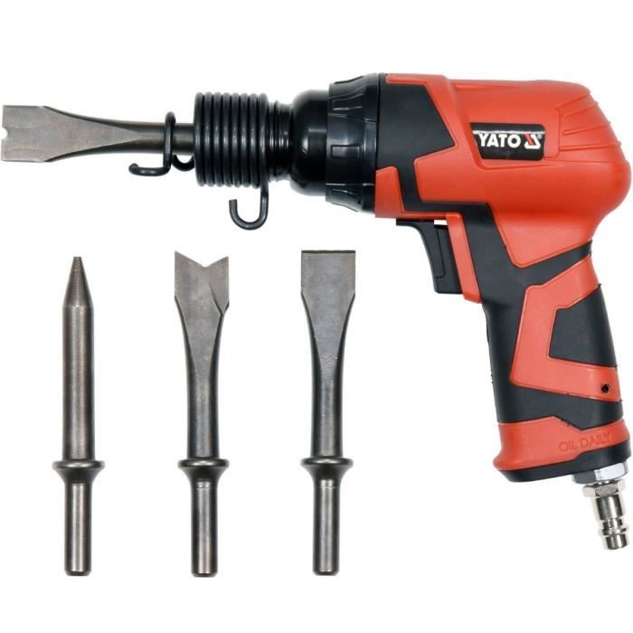 Burineur pneumatique - YATO - Ultra léger - 4 burins - 4500 cps/min ...