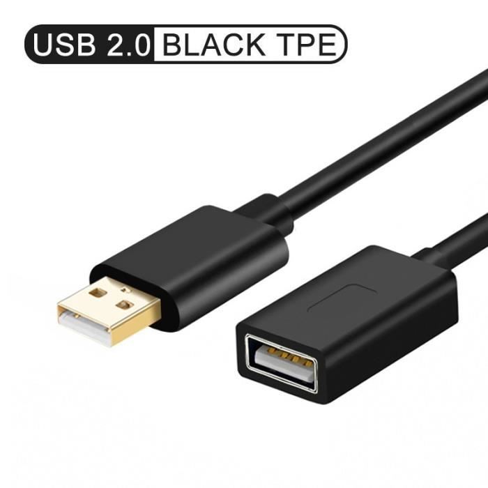 USB2.0 TPE Black-1,5m -Câble d'extension USB 3.0 mâle femelle Super ...