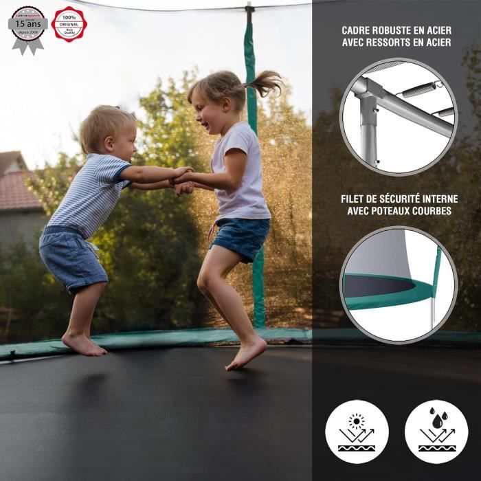 Ultrasport Trampoline Deluxe, Ø 244-305-366-430cm, certifié TÜV Rheinland + GS, Ensemble Complet ...