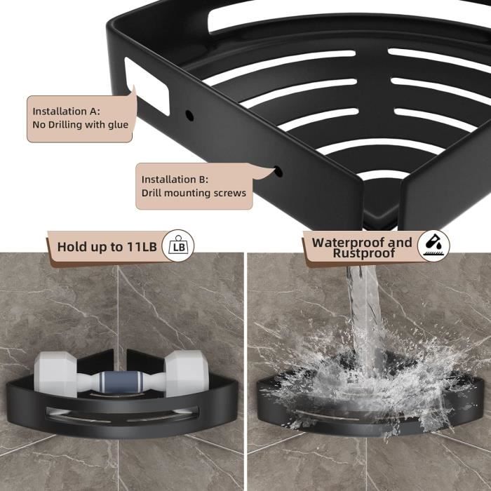 Tablette D'Angle Pour Douche, Tablette Adhésive Pour Accessoires De ...