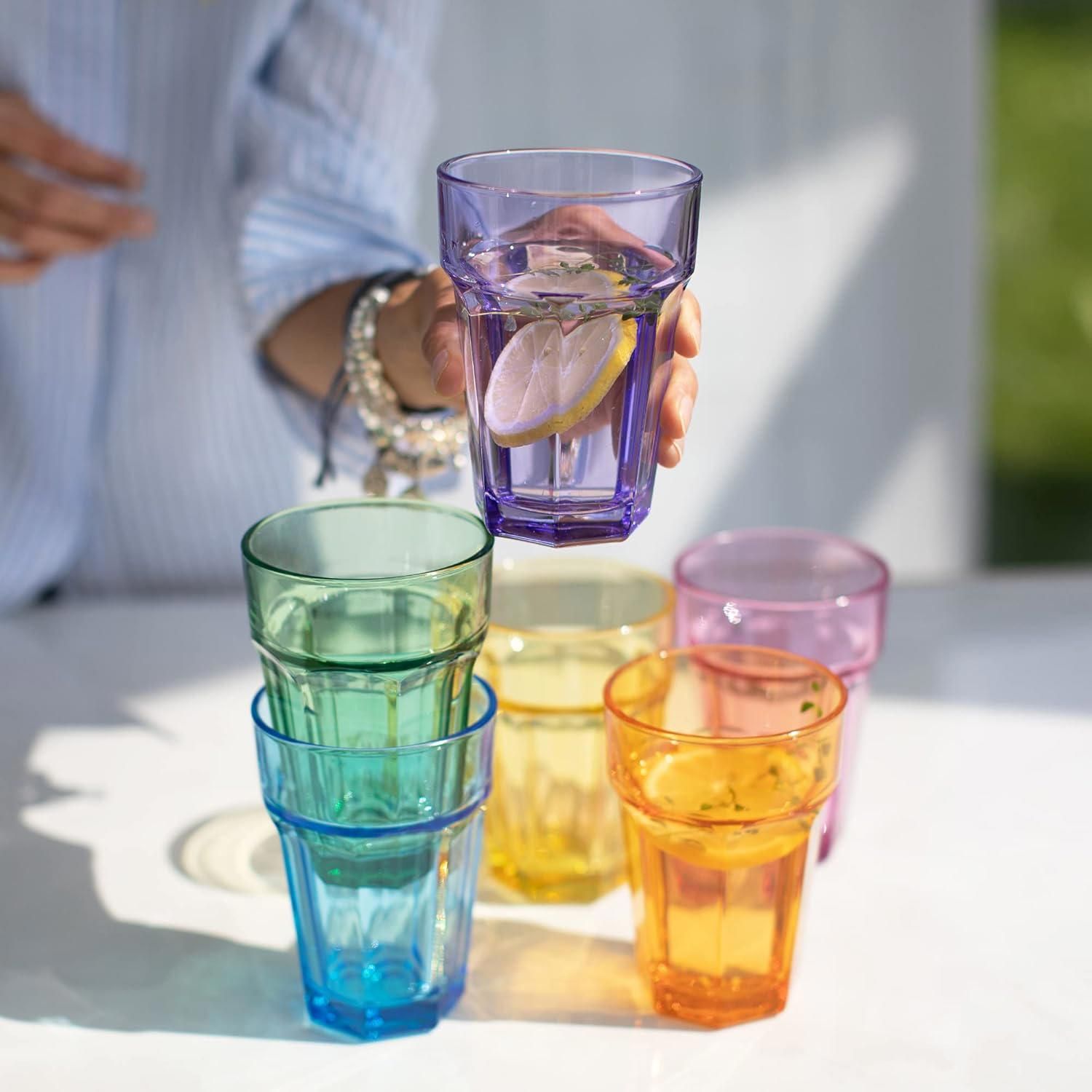 TREND FOR HOME 6 Verre a Eau Lot de 6 Verres Colorés 425 ml Grand Verre ...