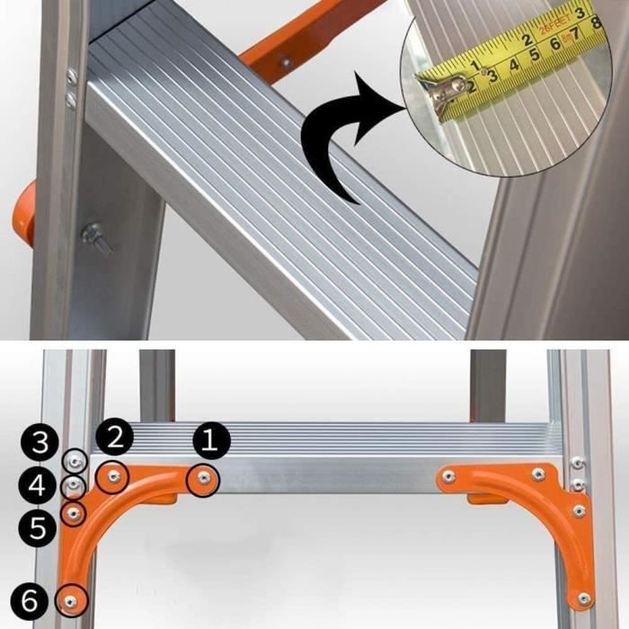 Marchepieds escamotables Pliage Escabeau, Échelle Portative avec Grande Plate-Forme, d'escalade ...