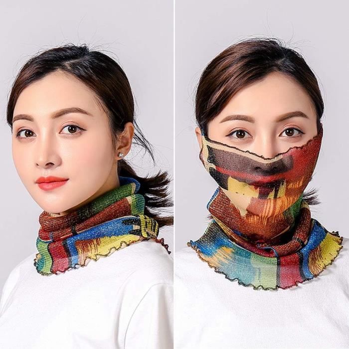 Foulard Femme Tour De Cou Soie Imitation Protection Solaire Printemps ...