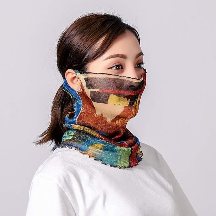 Foulard Femme Tour De Cou Soie Imitation Protection Solaire Printemps ...
