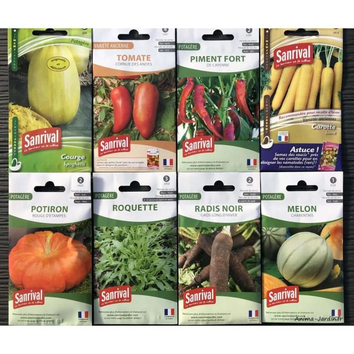 Lot de 8 sachets de graines-variétés originales-Sanrival - Cdiscount Jardin