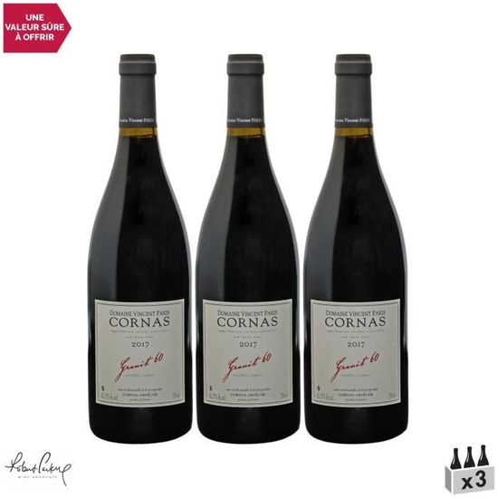 Cornas Granit 60 Rouge 2017 - Lot de 3x75cl - Domaine Vincent Paris ...