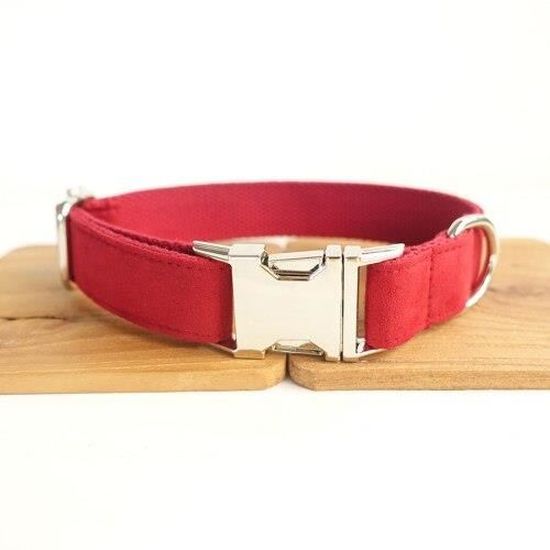 CRAZE retailing self-design dog collar THE GIRL red poly satin and ...