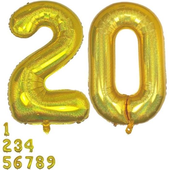 Ballon 20 Ans Or Xxl Ballon Anniversaire 20 Ans Decoration, Ballon ...