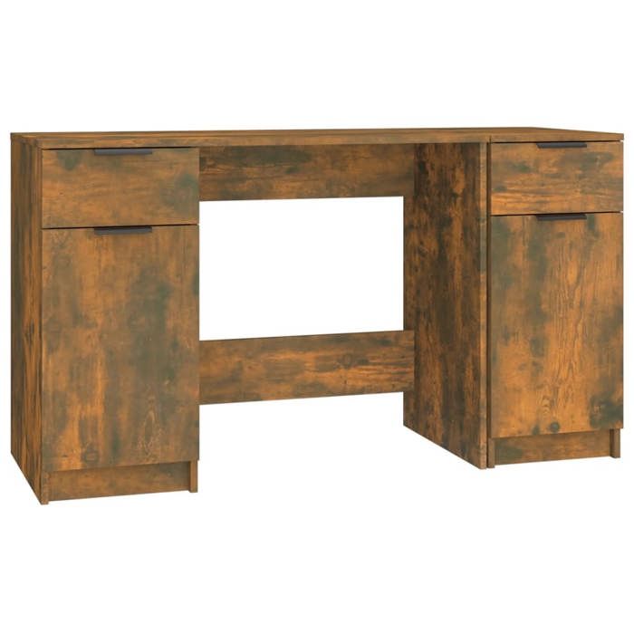 Bureau - MANGO - avec armoire latérale - chêne fumé - Bois d'ingénierie ...