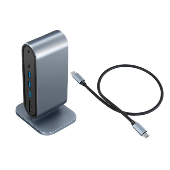 12 en 1 - Station d'accueil HUB USB Type C vers Multi 4K HD RJ45 VGA 4 ...