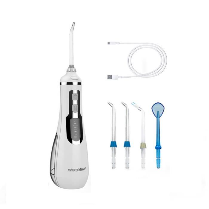 Blanc irrigateur buccal Portable V500, Jet dentaire sans fil, étanche ...