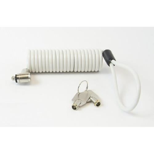 Micro Laptop Lock with White Coiled Cable - Cdiscount Bagagerie ...