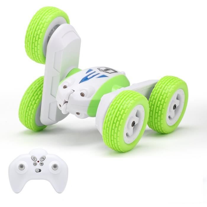 Voiture de cascade verte - Voiture cascadeuse électrique télécommandée, modèle RC, jouets de ...