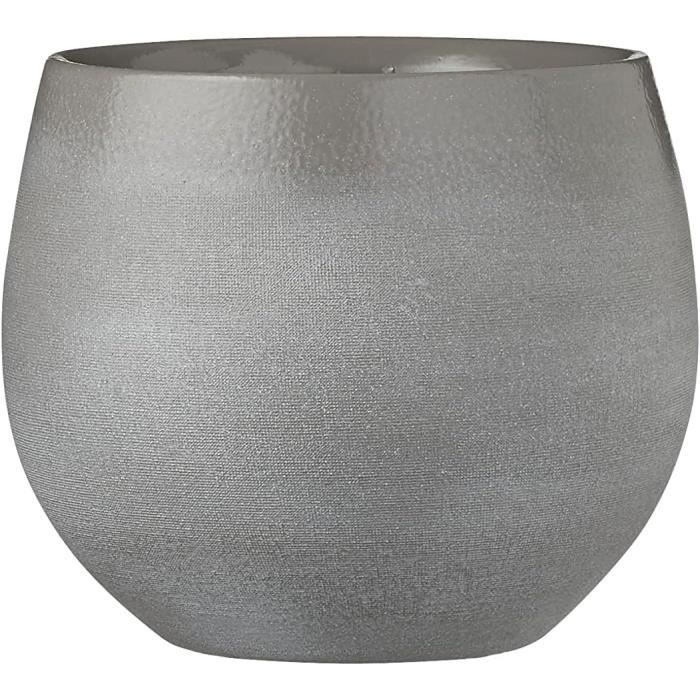 Douro Pot De Fleurs Terre Cuit Rond Gris Clair 18 X Ø 20 Cm Pot De ...