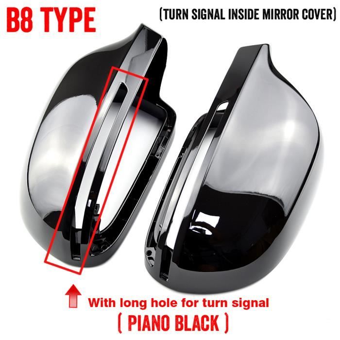 Noir brillant-b8 - 2 pcs Superb car Mirror cover For Audi Car Mirror ...