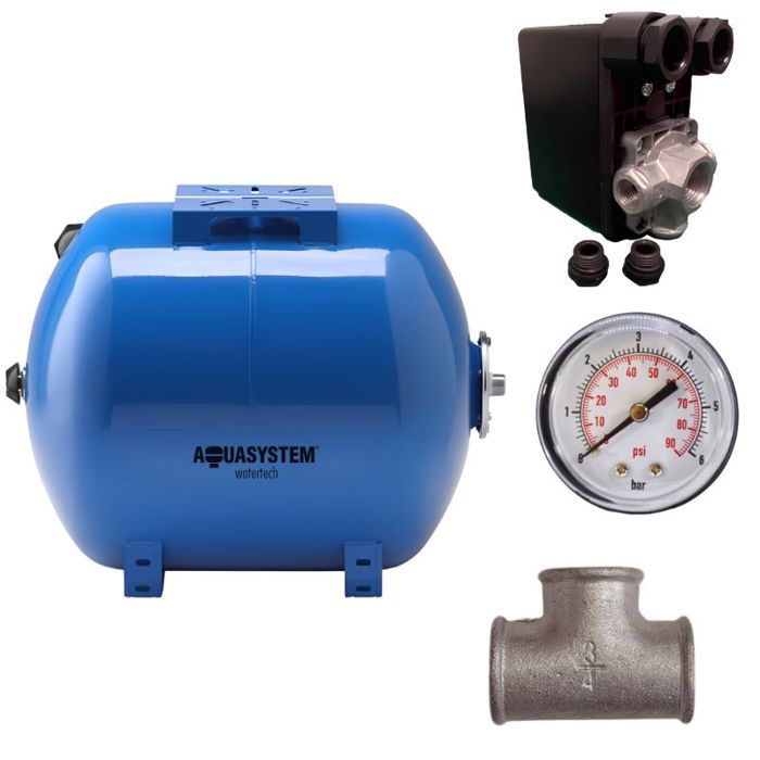 Kit réservoir vessie AQUASYSTEM horizontal 50L - 1'' - Cdiscount Jardin