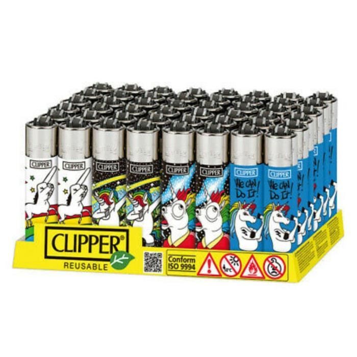 Lot de 48 Briquets Clipper collection Cool Unicorn - Cdiscount Au quotidien