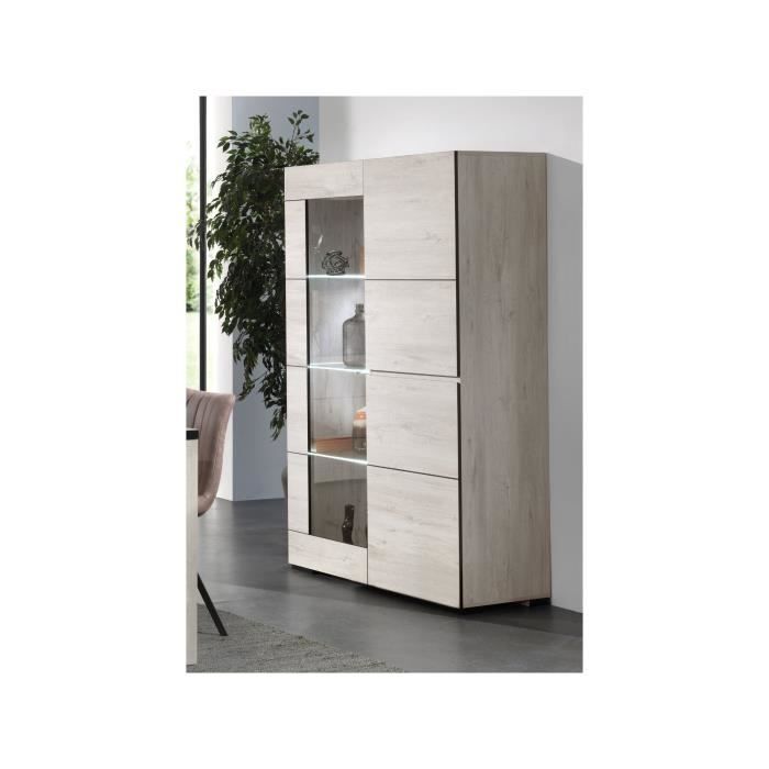 Vitrine Maze - Bois gris - 110x180 cm - Style contemporain - Cdiscount ...