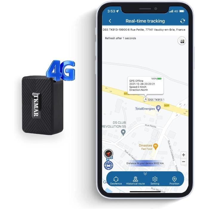 Mini Tracker Gps 4G Traceur Gps Voiture Avec App Gratuite, Suivi En ...