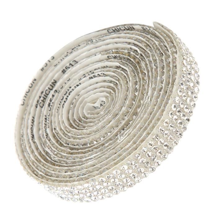 Dilwe ruban étincelant Ruban strass 4 rangées de perles de riz ...