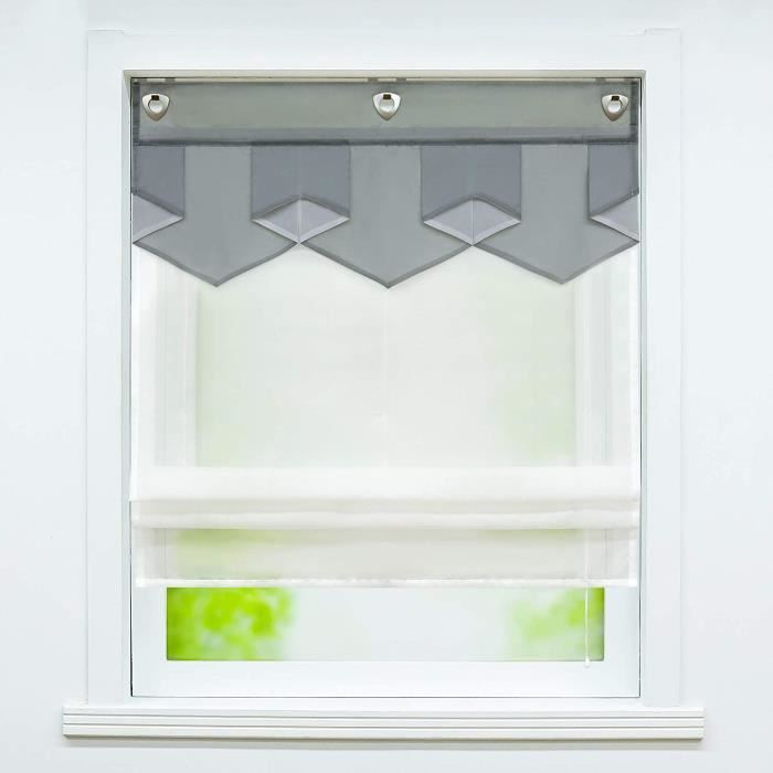 Store enrouleur Bateau Transparent avec Crochet en U L-H 60x140cm-gris ...