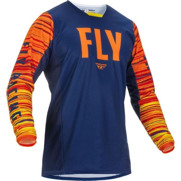 Maillot Fly Racing Kinetic Wave - bleu marine/orange - Cdiscount Auto