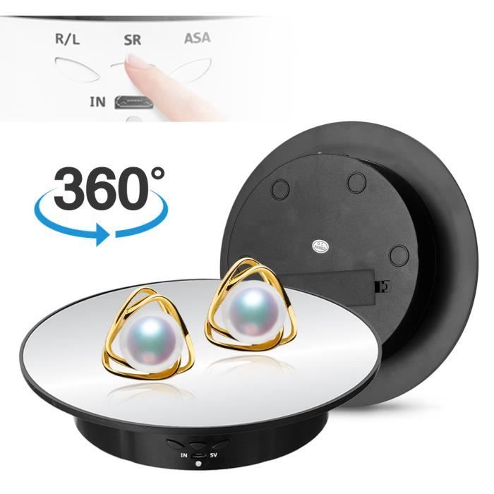 Platine tournante électrique - ROLEADER - 7,9 pouces - Rotation à 360° - Surface du Miroir ...