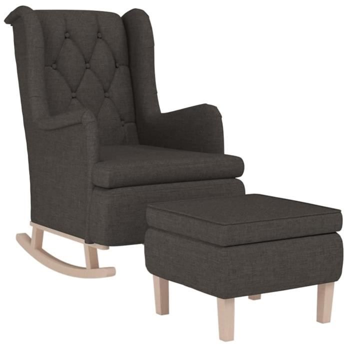 Fauteuil à bascule - SALUTUYA - BD7512 - Gris foncé - Tissu - Avec ...