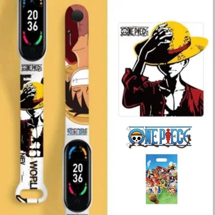 Montre bracelet ONE PIECE Luffy LCD tactile blanche + Sac Collector ...