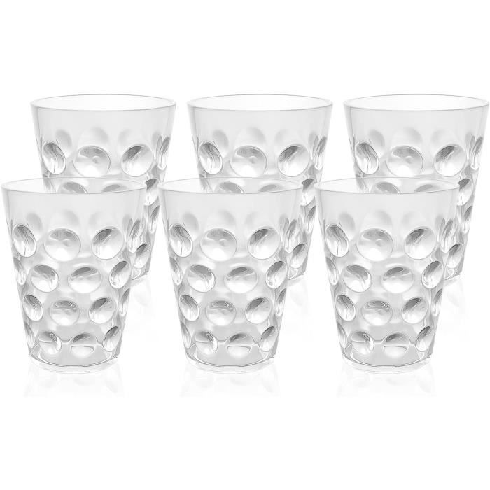 WANCHIY Lot de 6 verres à boire réutilisables en plastique incassable ...