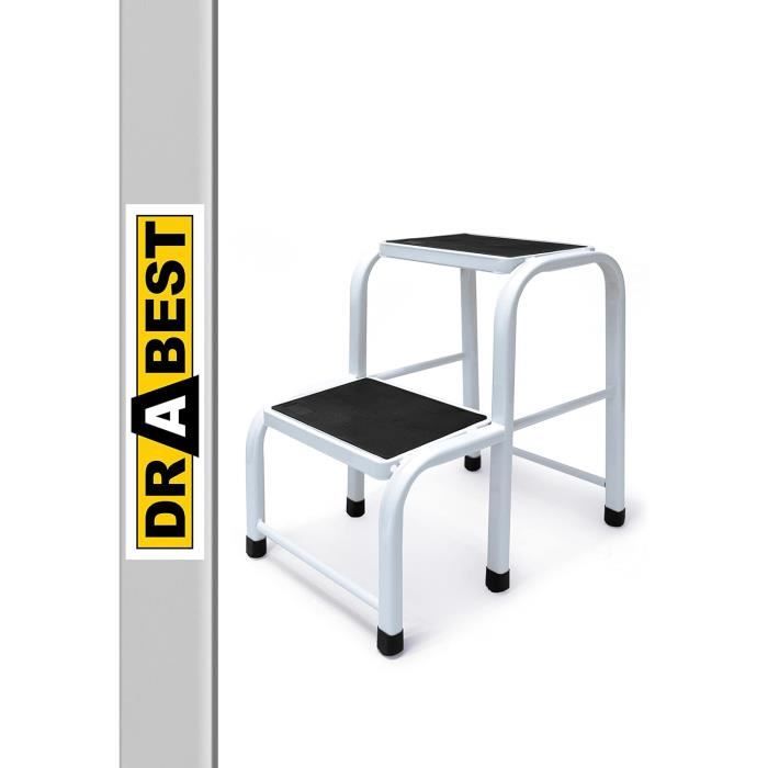 Abest Petit escabeau en Acier Robuste à 2 marches – Tabouret échelle ...
