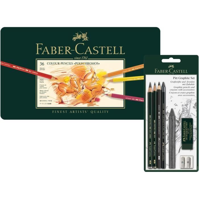 Faber-Castell 110036 Lot de 36 crayons de couleur Polychromo314 - Cdiscount Beaux-Arts et ...