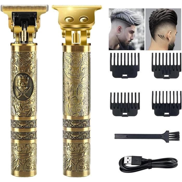 Tondeuse Cheveux Hommes Professionel, Tondeuse Barbe Sans Fil Rechargeable Avec Câble Usb Et 4 ...